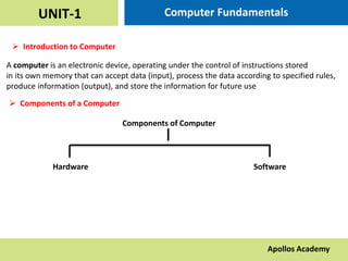 Chapter 1 computer fundamentals | PPTX | Operating Systems | Computer Software and Applications