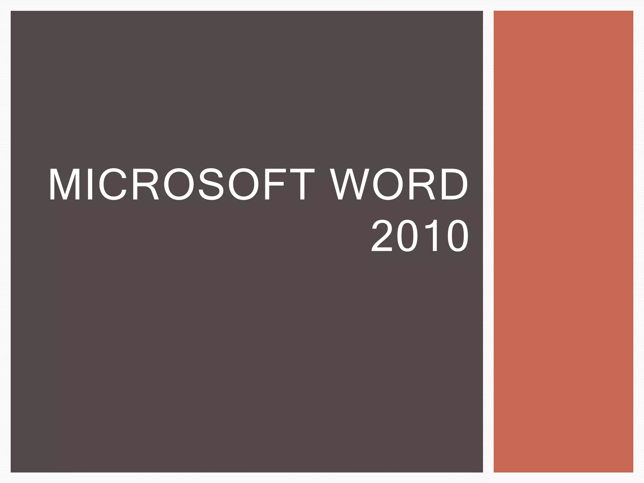 Microsoft Word 2010 | PPTX