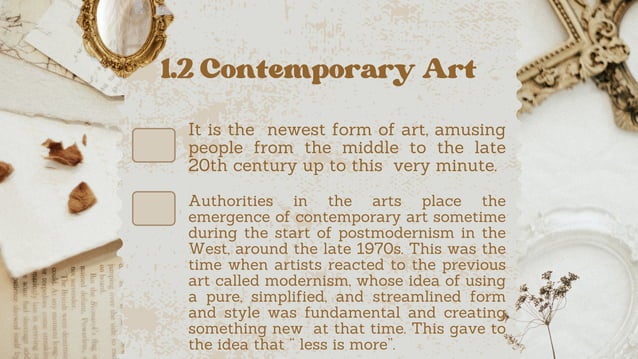 Chapter 1: Contemporary Art SHS Grade 12 | PDF