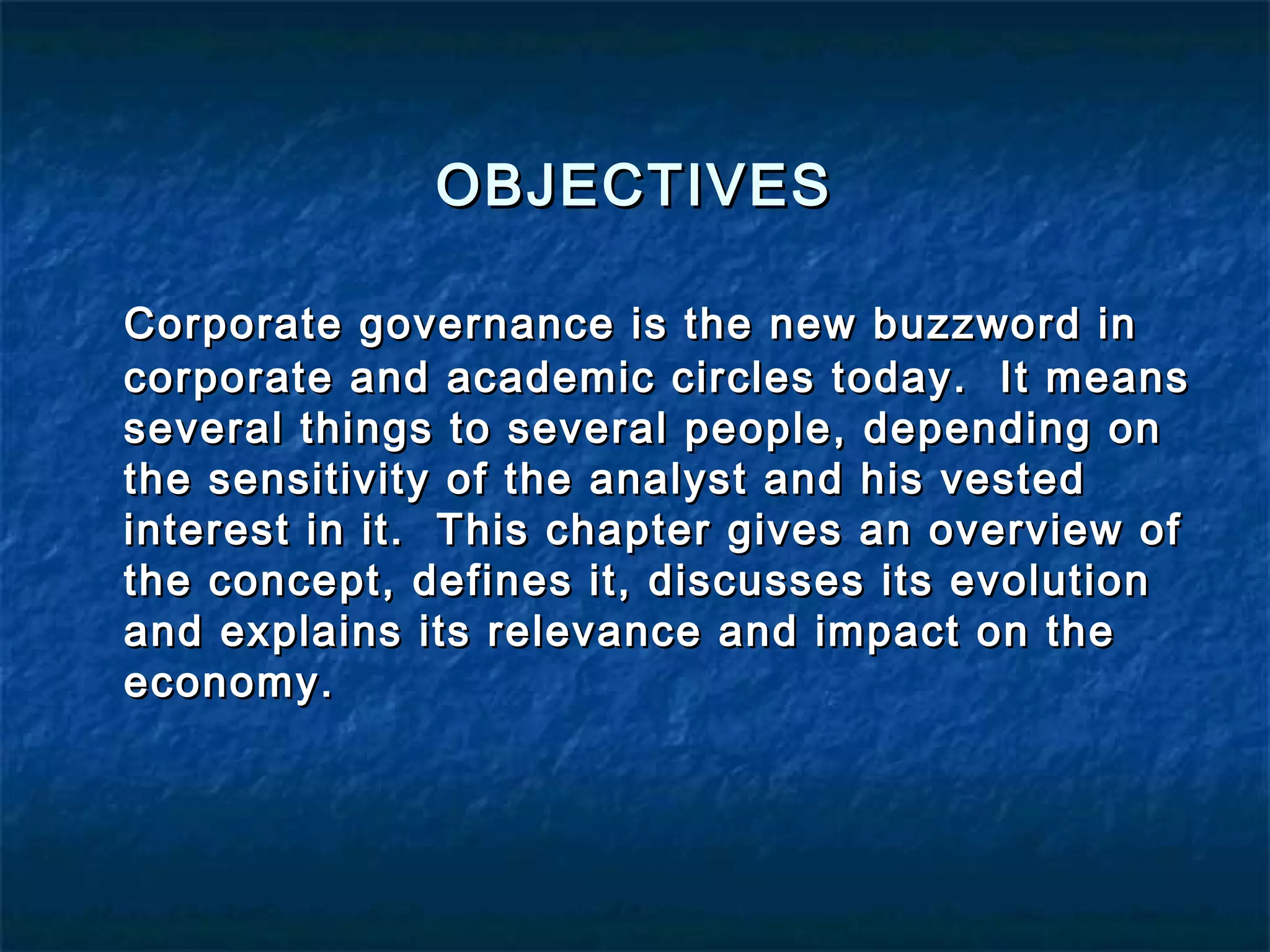 Chapter 1 corporate governance an overview | PPT
