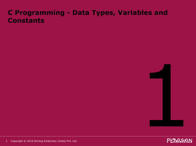 C Prog Data Types Variables And Constants Ppt