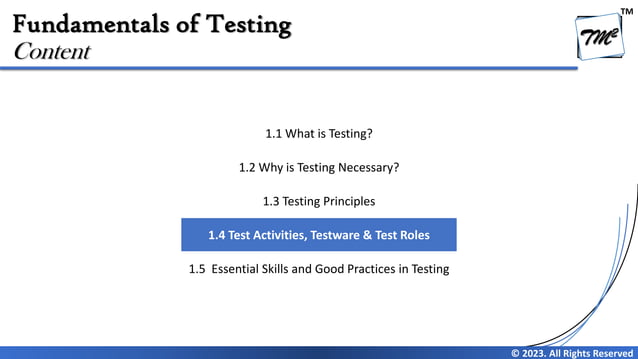 Chapter 1 - Fundamentals of Testing V4.0 | PDF | Standardized Testing ...