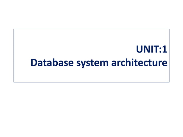 Chapter 1 Database System Architecturepptx Databases Computer