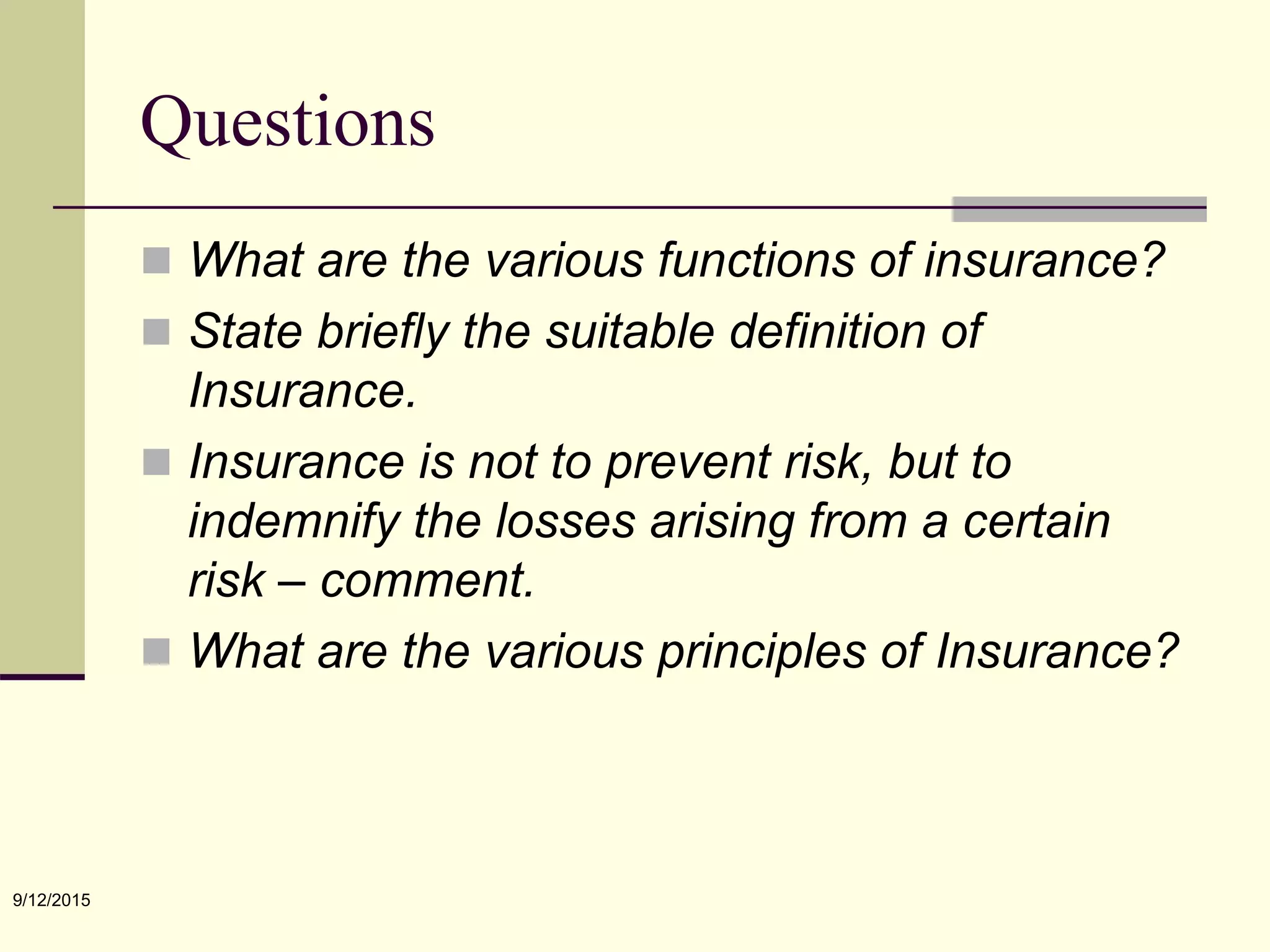 Chapter 1[definition and nature of insurance] | PPTX