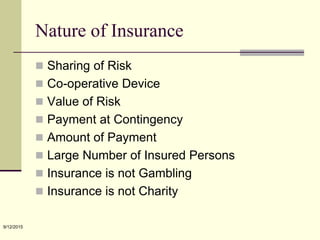 Chapter 1[definition and nature of insurance] | PPTX