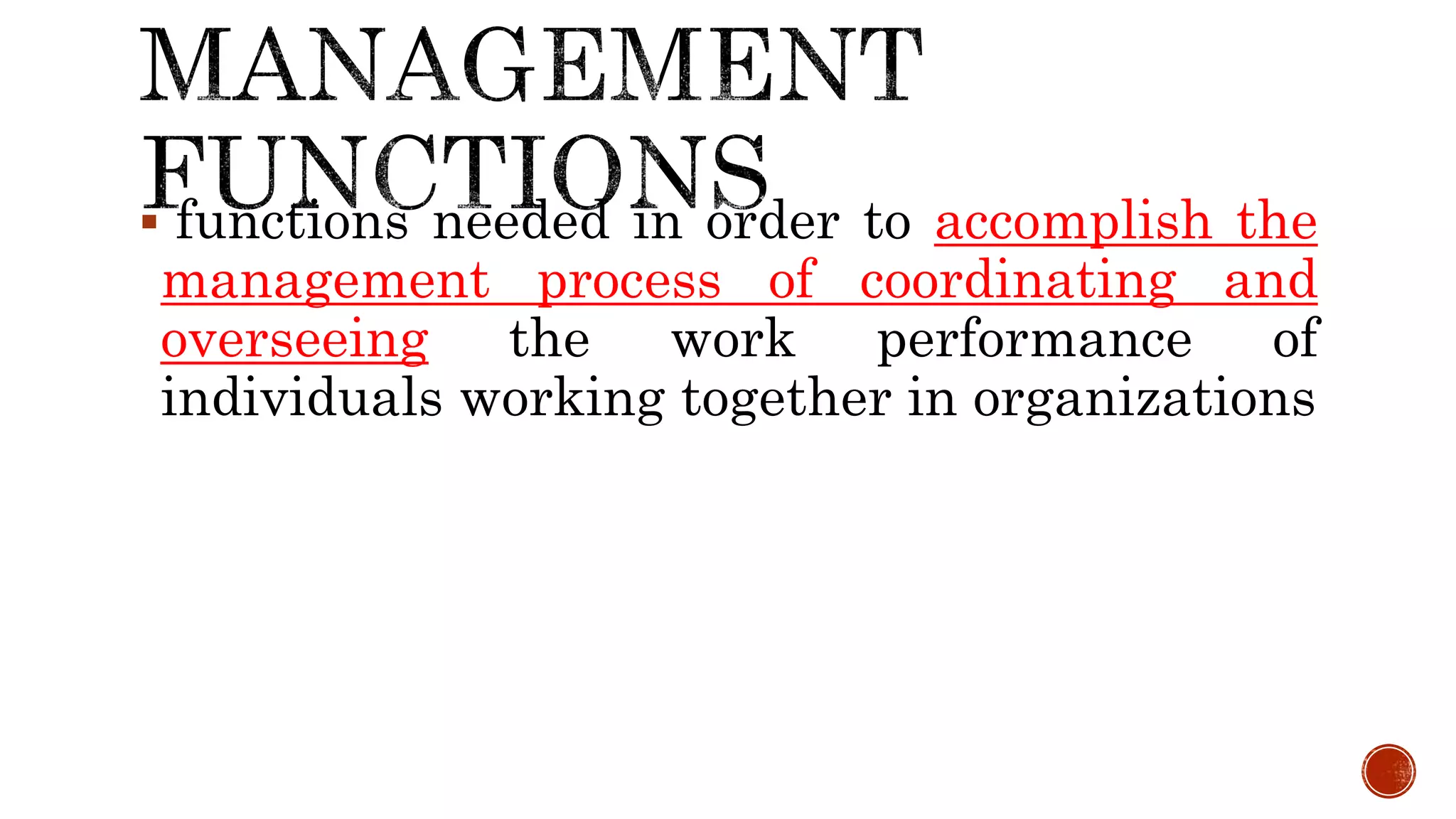 Chapter 1 Definitions and Functions of Management | PPTX