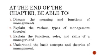 Chapter 1 Definitions and Functions of Management | PPTX