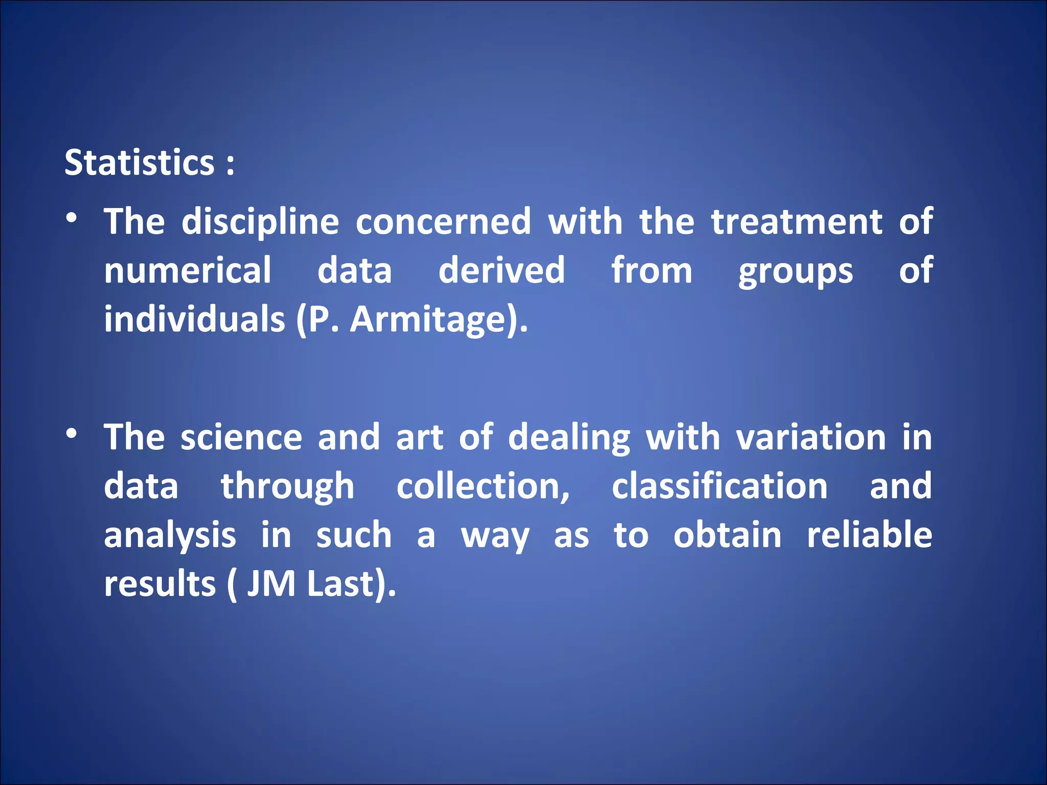 Chapter1:introduction to medical statistics | PPT