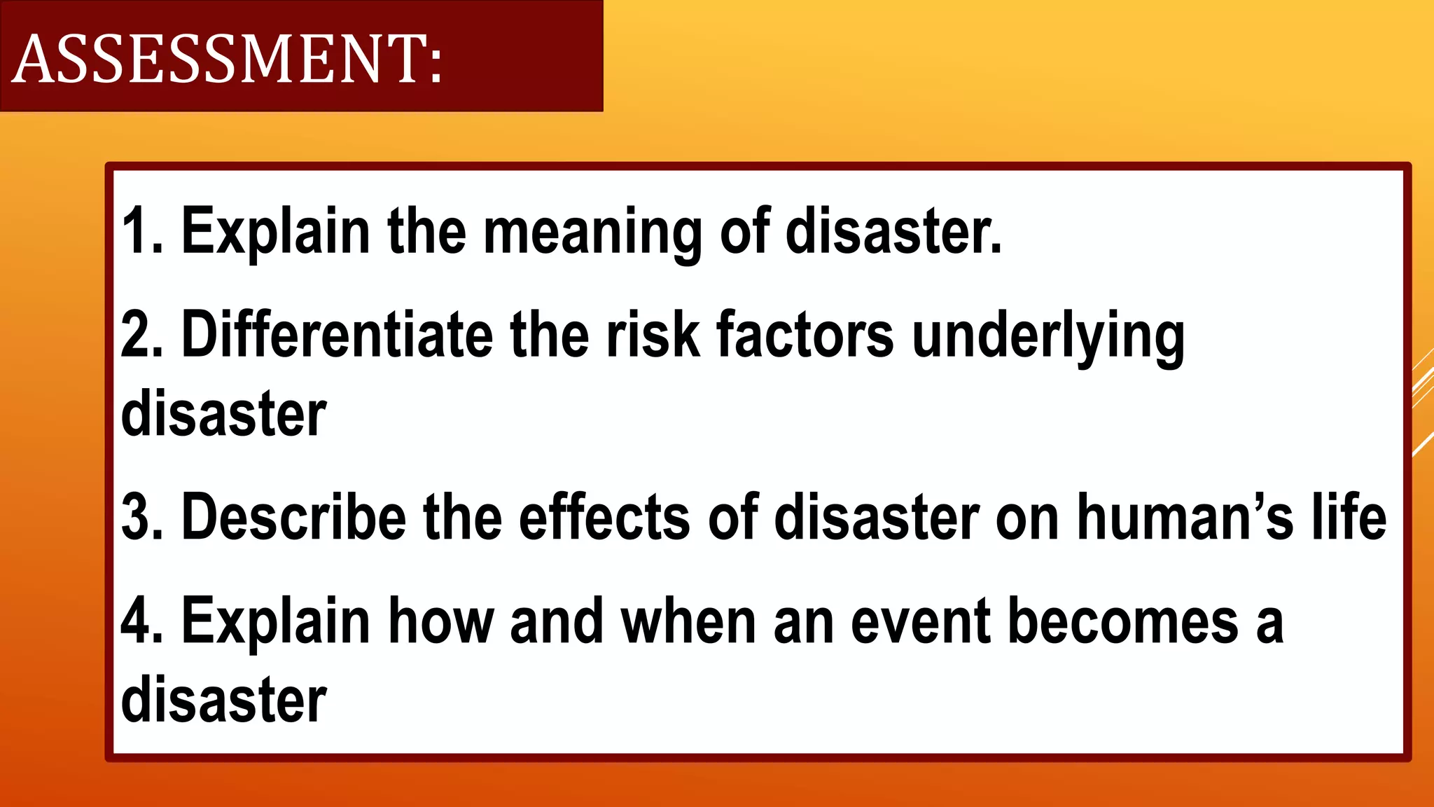 Chapter 1 (disaster & disaster risk) | PPTX