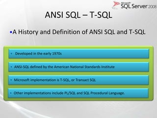 SQL Server Developer 70-433 | PPT