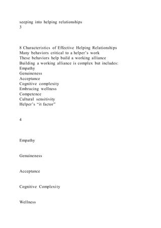 Chapter 1Eight Characteristics of the effective helper1 | DOCX