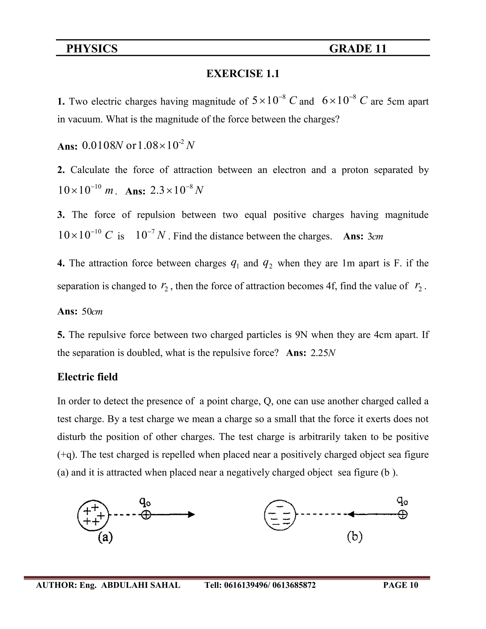 Chapter (1) electrostatics | PDF