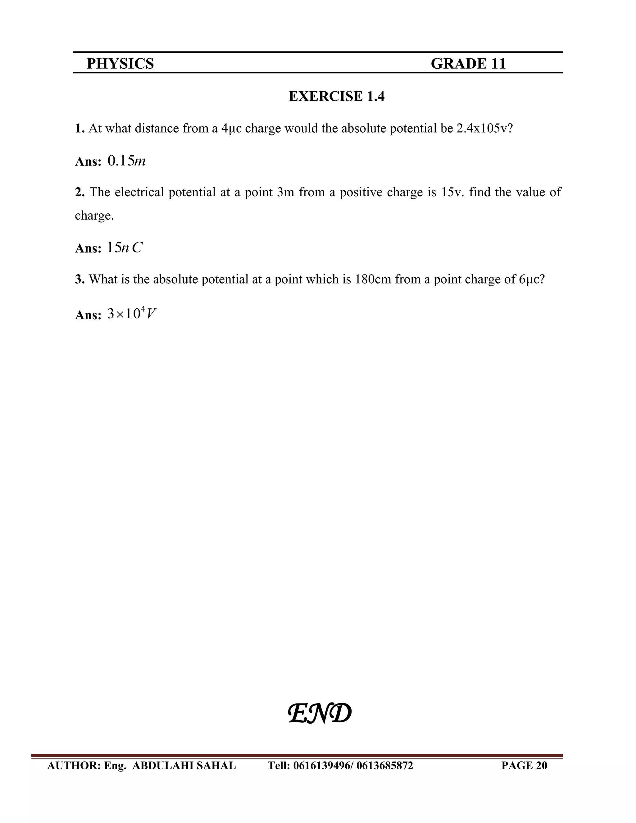 Chapter (1) electrostatics | PDF