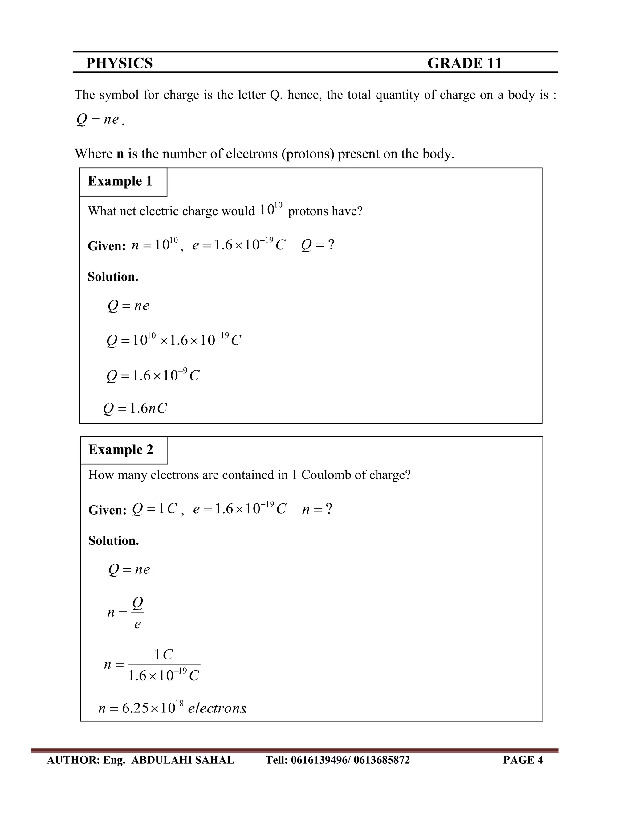 Chapter (1) electrostatics | PDF