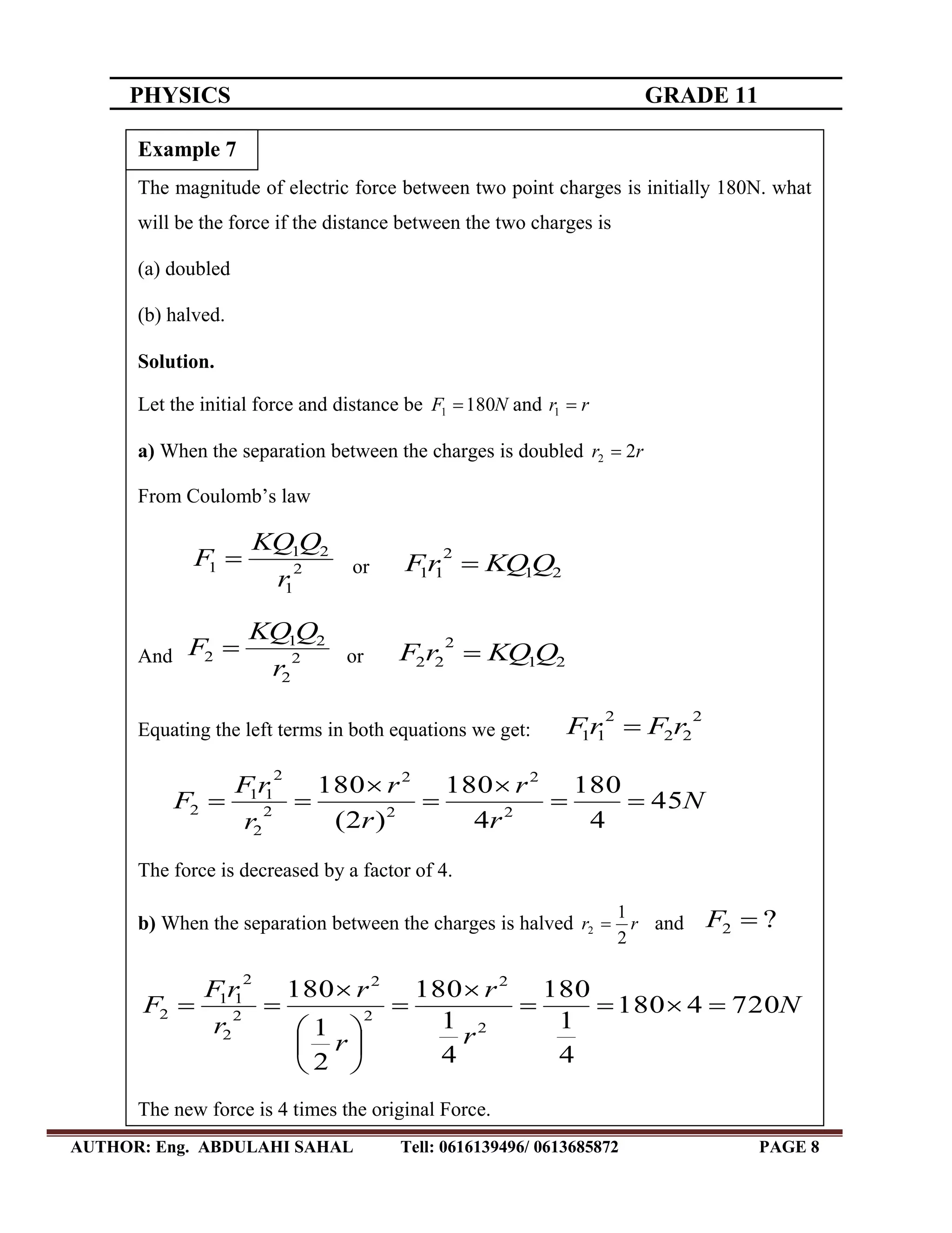 Chapter (1) electrostatics | PDF