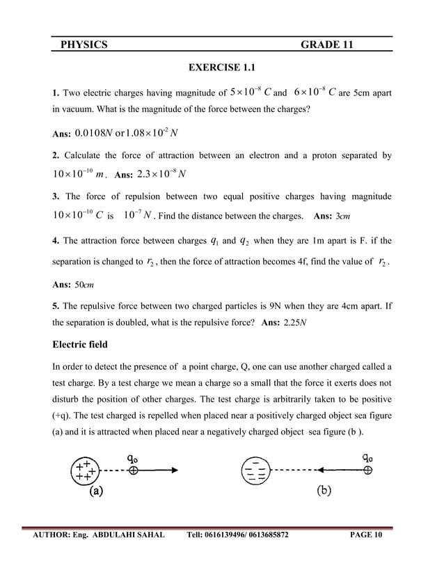 Chapter (1) electrostatics | PDF
