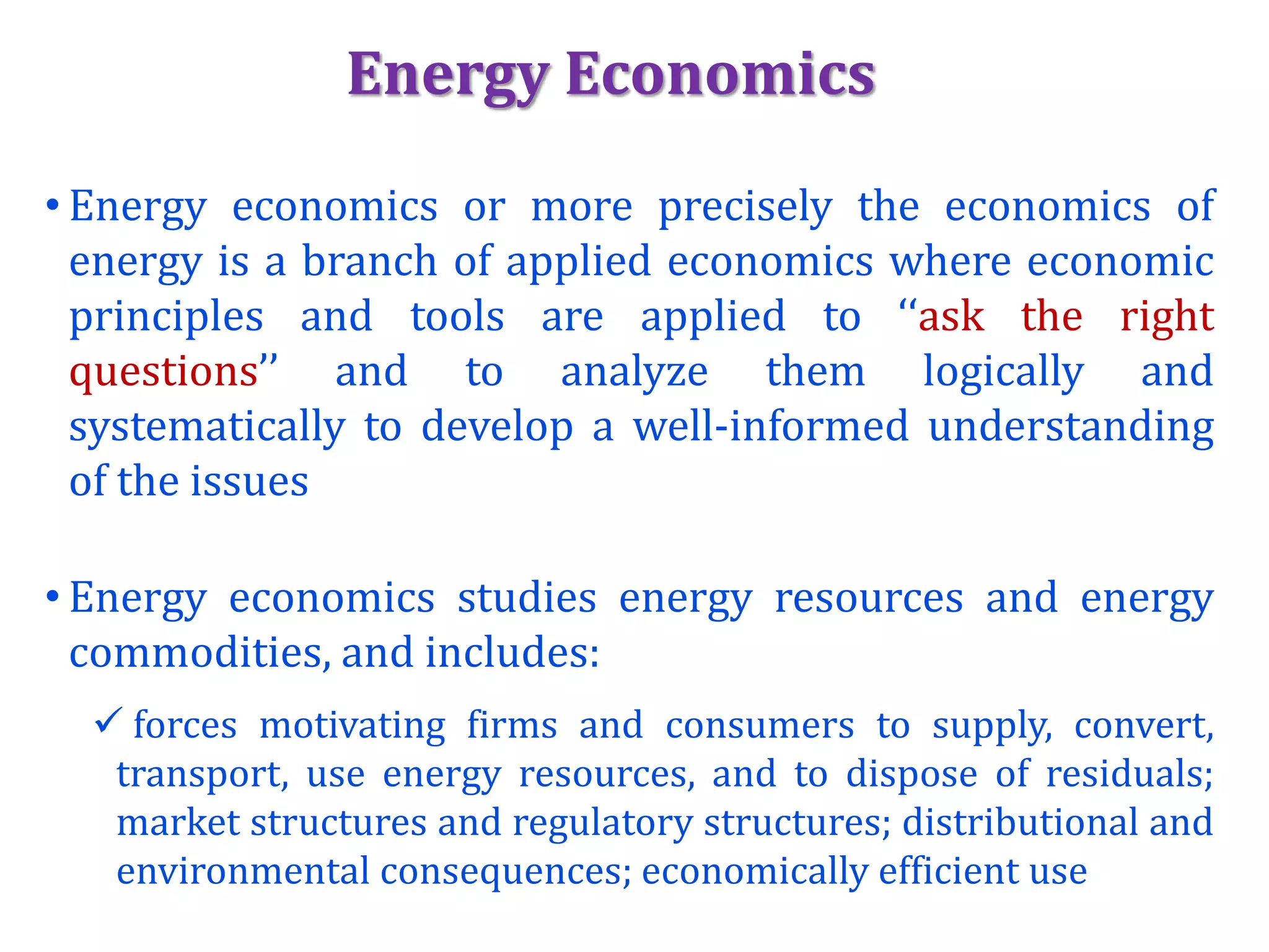Energy economics | PPTX