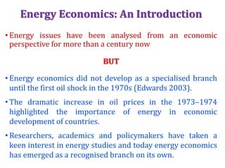 Energy economics | PPTX