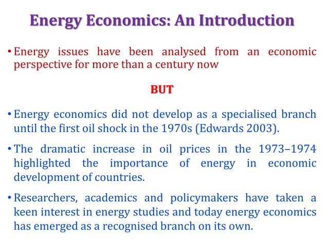 Energy economics | PPTX