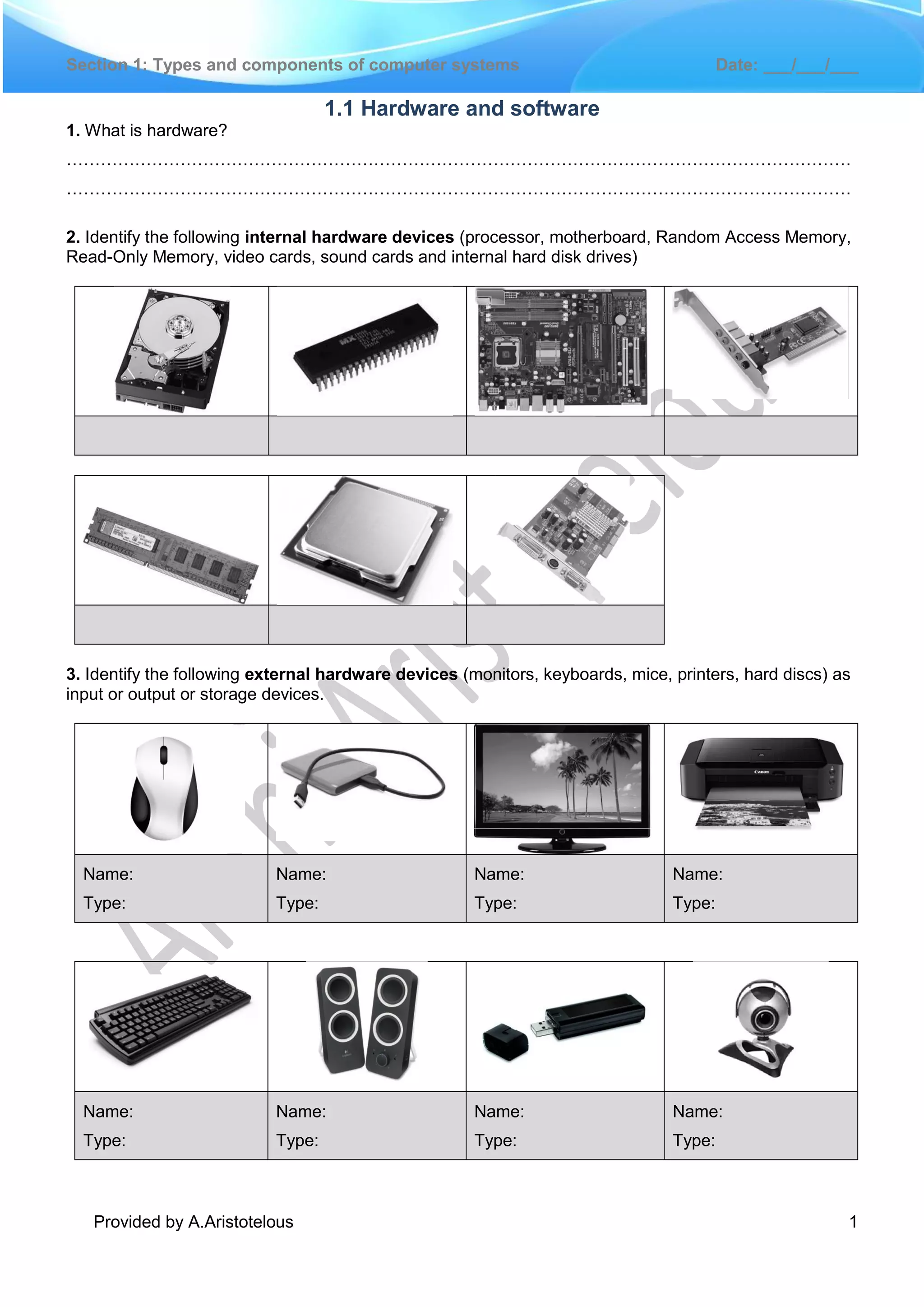 0417 IGCSE ICT Chapter 1 Exercises | PDF