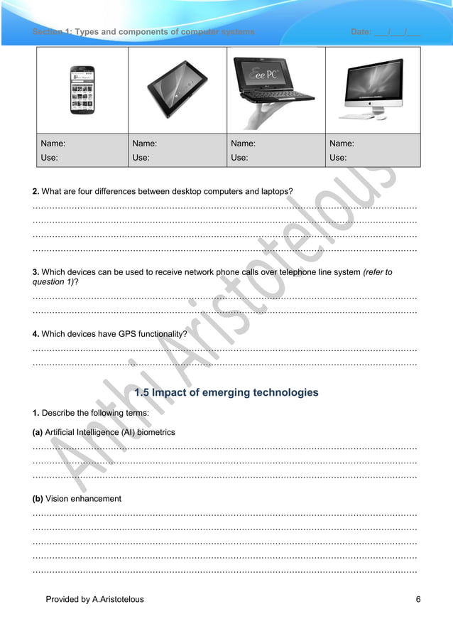 0417 IGCSE ICT Chapter 1 Exercises | PDF | Operating Systems | Computer Software and Applications