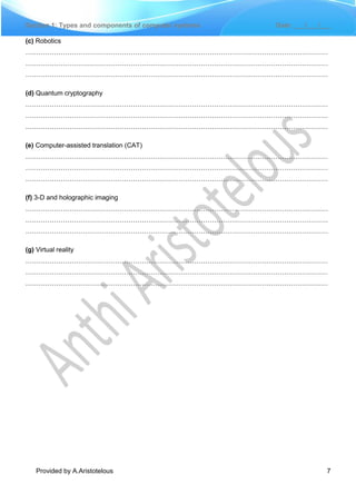 0417 IGCSE ICT Chapter 1 Exercises | PDF