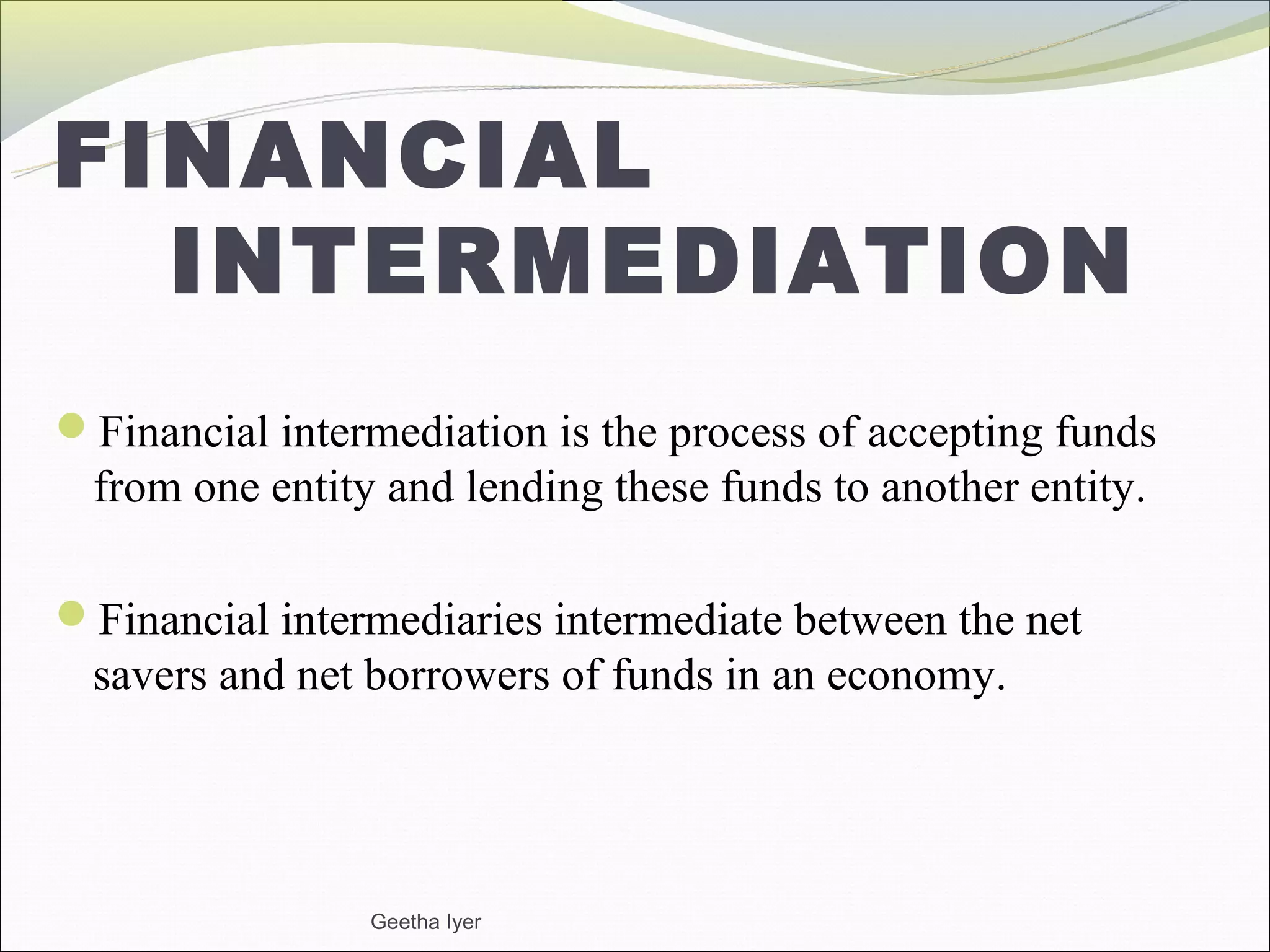 Chapter1 financial intermediary | PPT