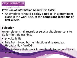 Chapter 1 First Aid in the Workplace.pptx