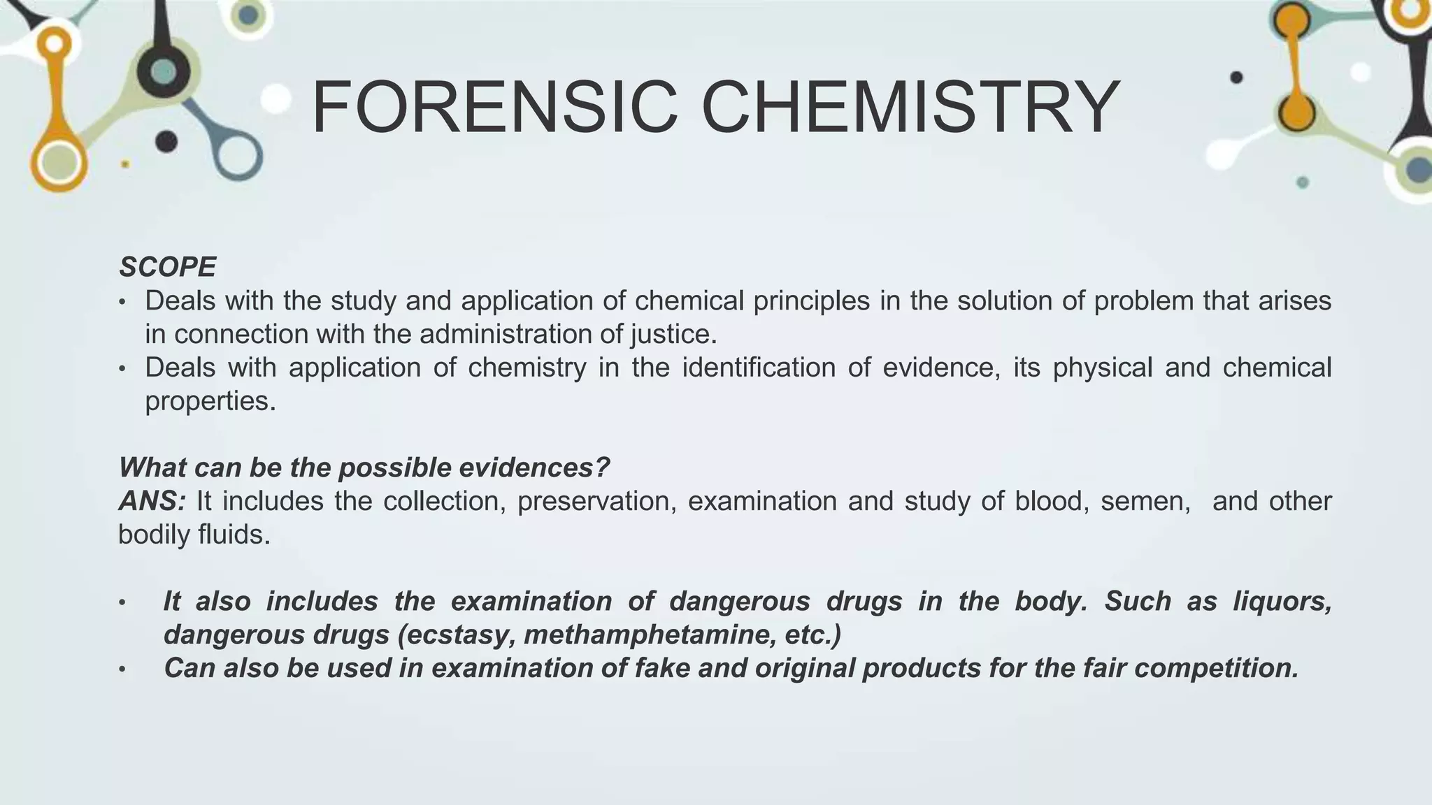 Chapter 1 forensic chemistry | PPTX