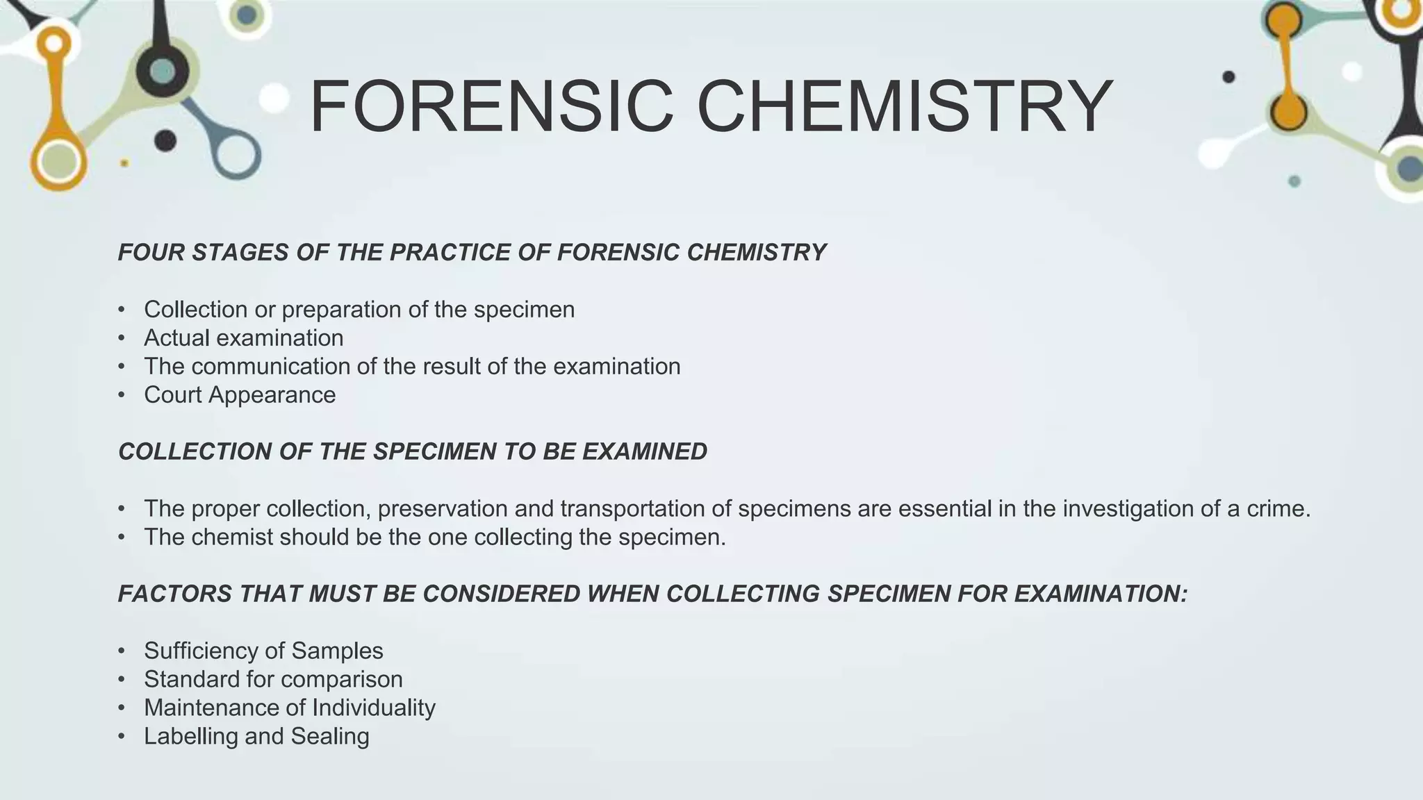 Chapter 1 forensic chemistry | PPTX
