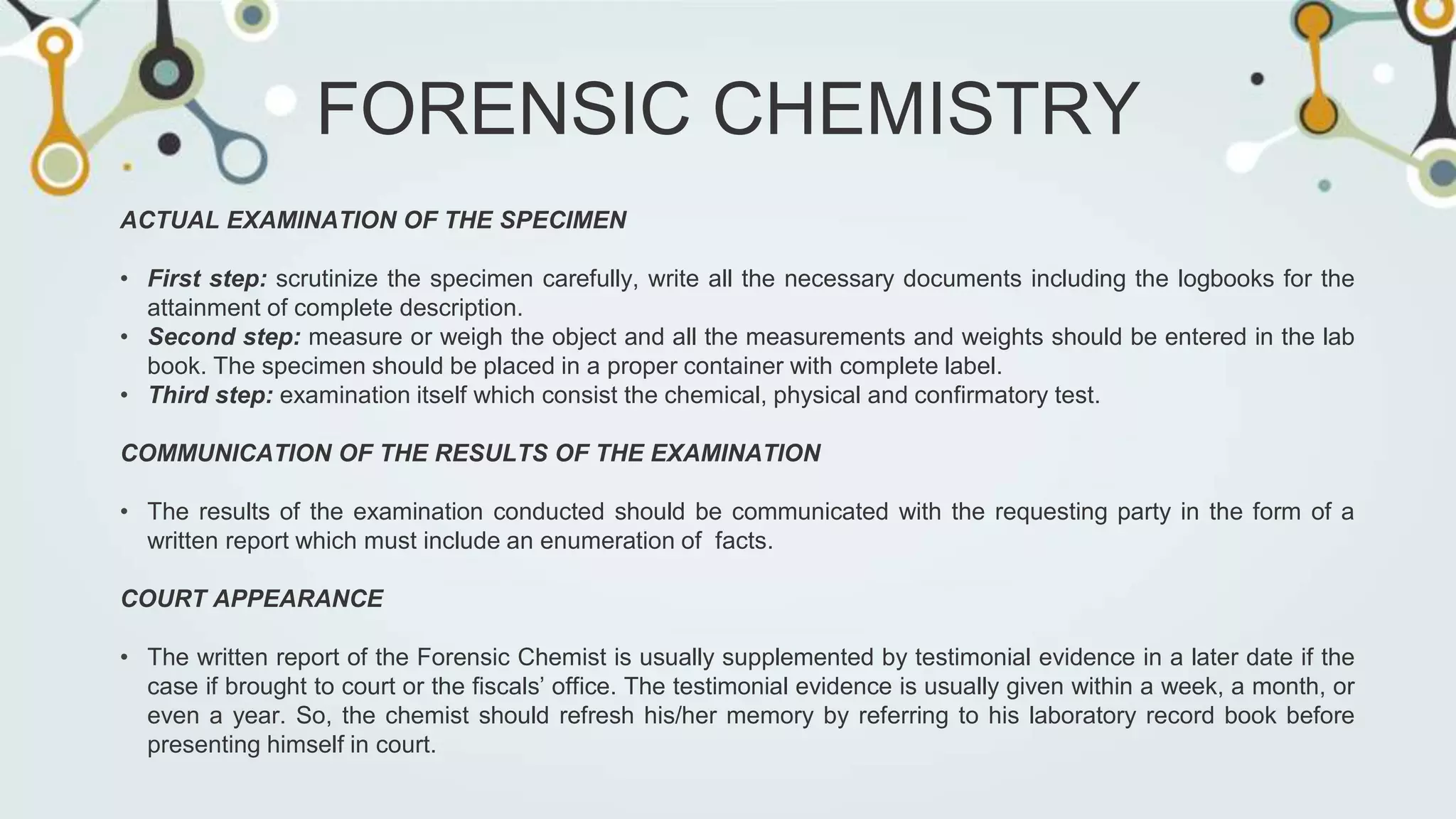 Chapter 1 forensic chemistry | PPTX