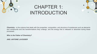 Chapter 1 forensic chemistry | PPTX