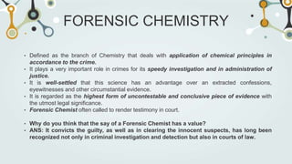 Chapter 1 forensic chemistry | PPTX