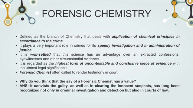 Chapter 1 forensic chemistry | PPTX