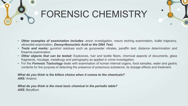 Chapter 1 forensic chemistry | PPTX