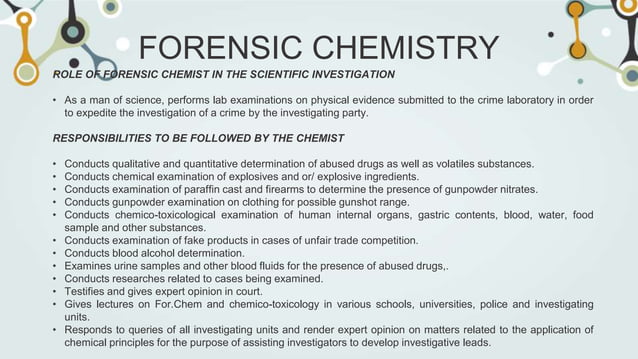 Chapter 1 forensic chemistry | PPTX