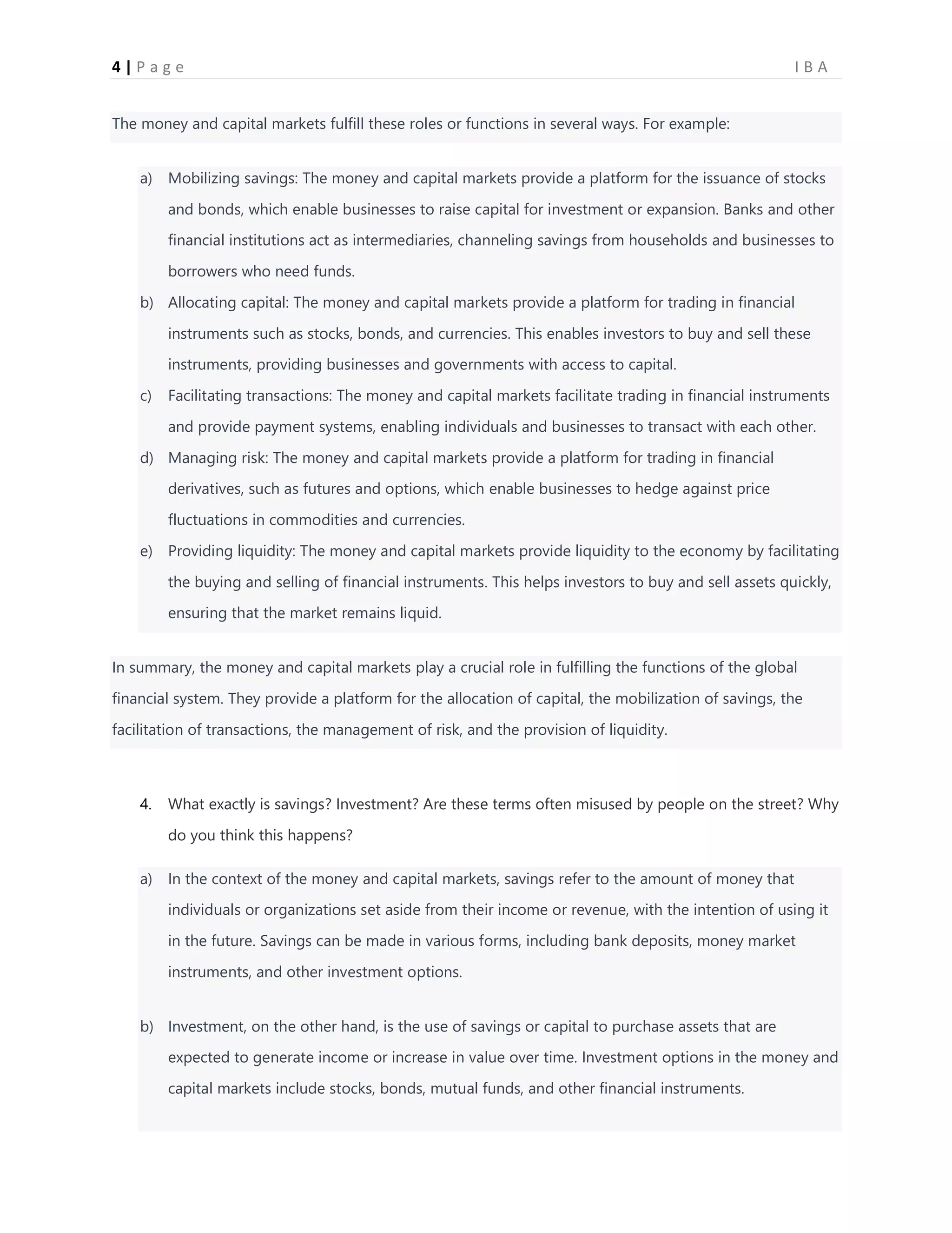 Chapter 1 Functions and Roles of the Financial System in the Global ...