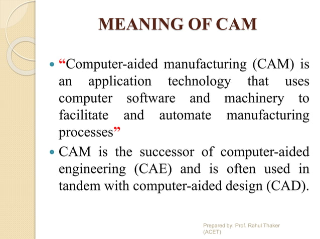 Chapter 1 fundamentals of cam | PPTX | Computing | Technology & Computing