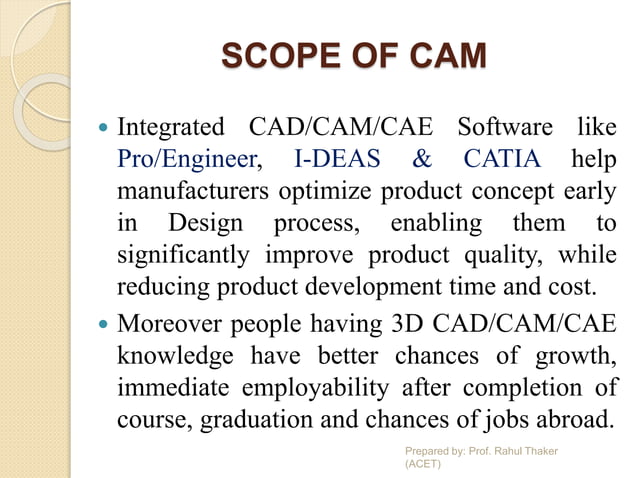 Chapter 1 fundamentals of cam | PPTX | Computing | Technology & Computing