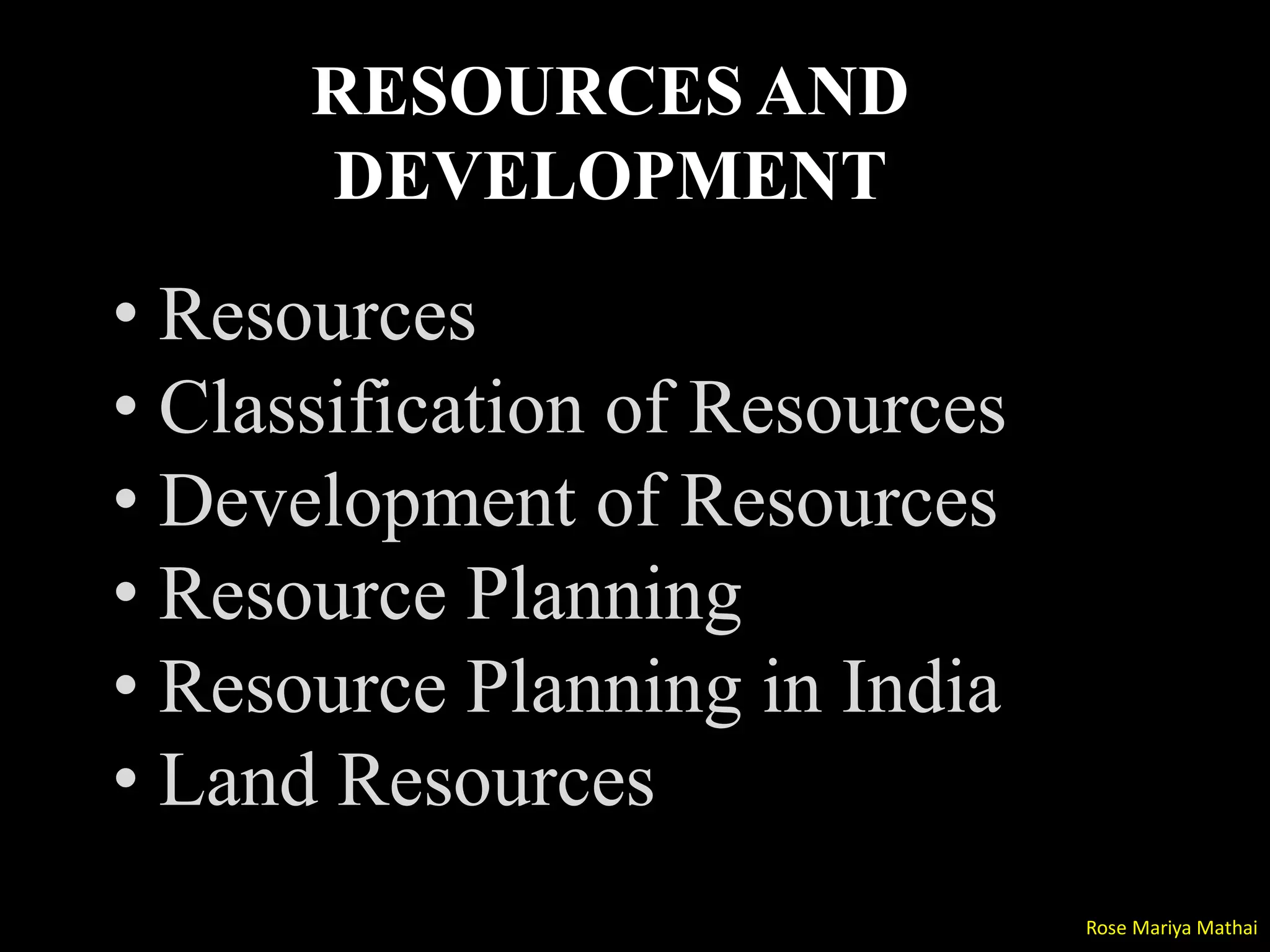 Resources and development | PDF