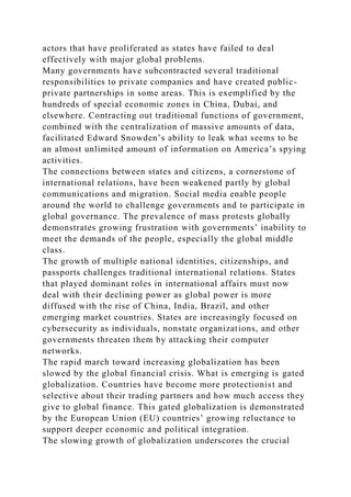 Chapter 1 Global Issues Challenges of GlobalizationA GROWING .docx