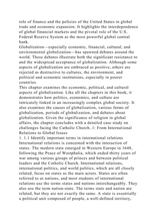 Chapter 1 Global Issues Challenges of GlobalizationA GROWING .docx