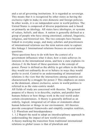 Chapter 1 Global Issues Challenges of GlobalizationA GROWING .docx