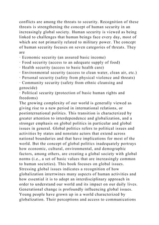 Chapter 1 Global Issues Challenges of GlobalizationA GROWING .docx