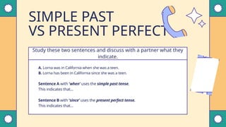 Simple Past Tense Vs Simple Present Perfect Tense | PPTX