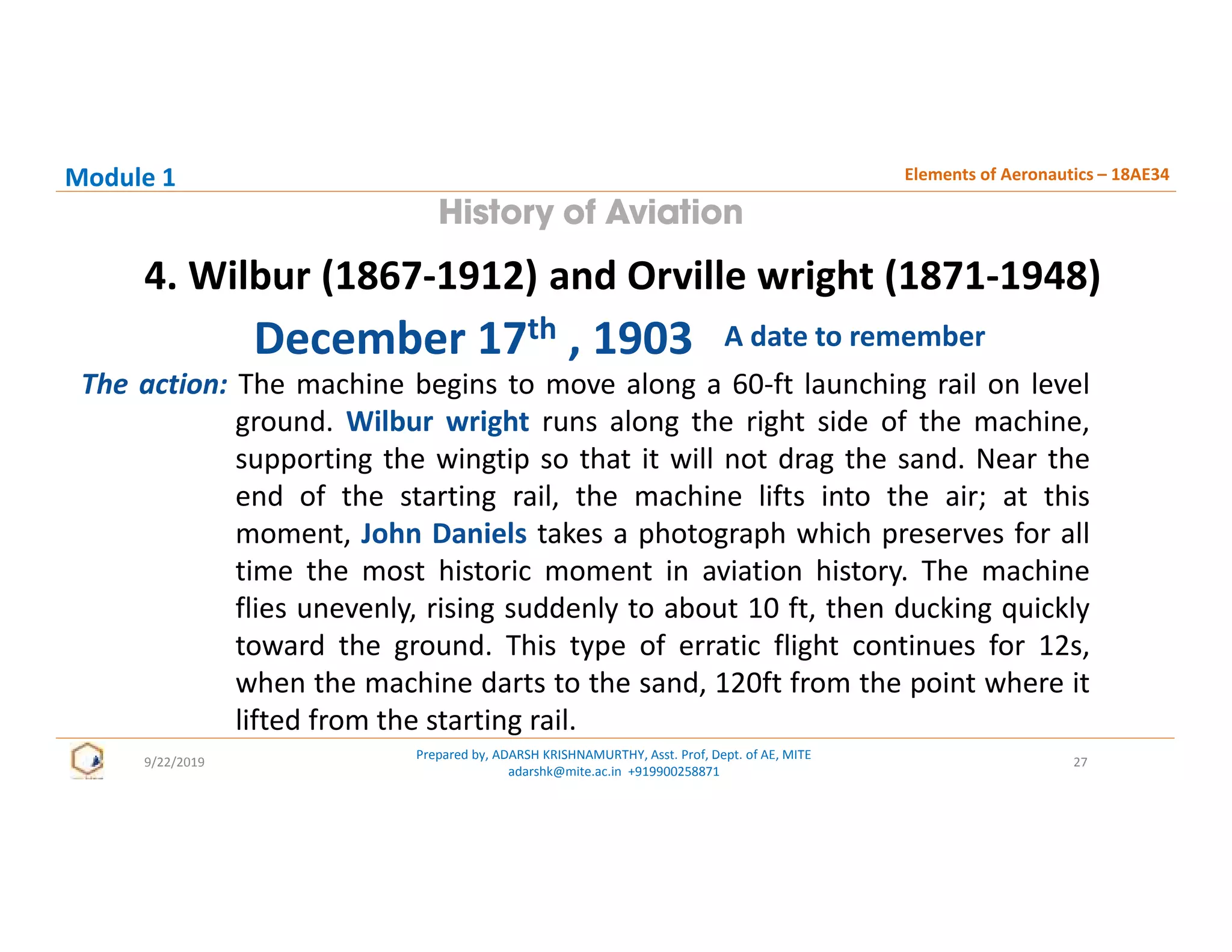 Ch1: History of Aviation - Elements of Aeronautics | PDF