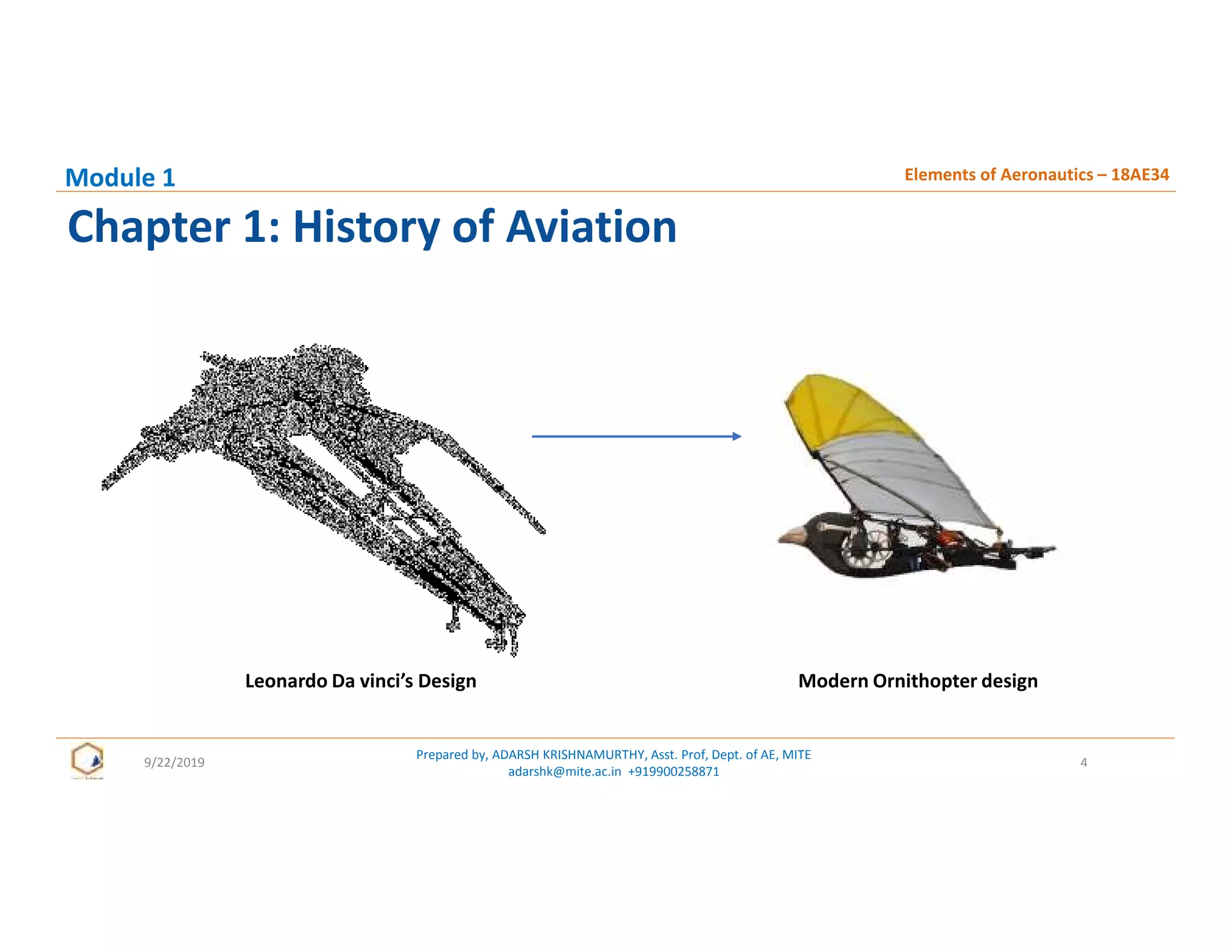 Ch1: History of Aviation - Elements of Aeronautics | PDF