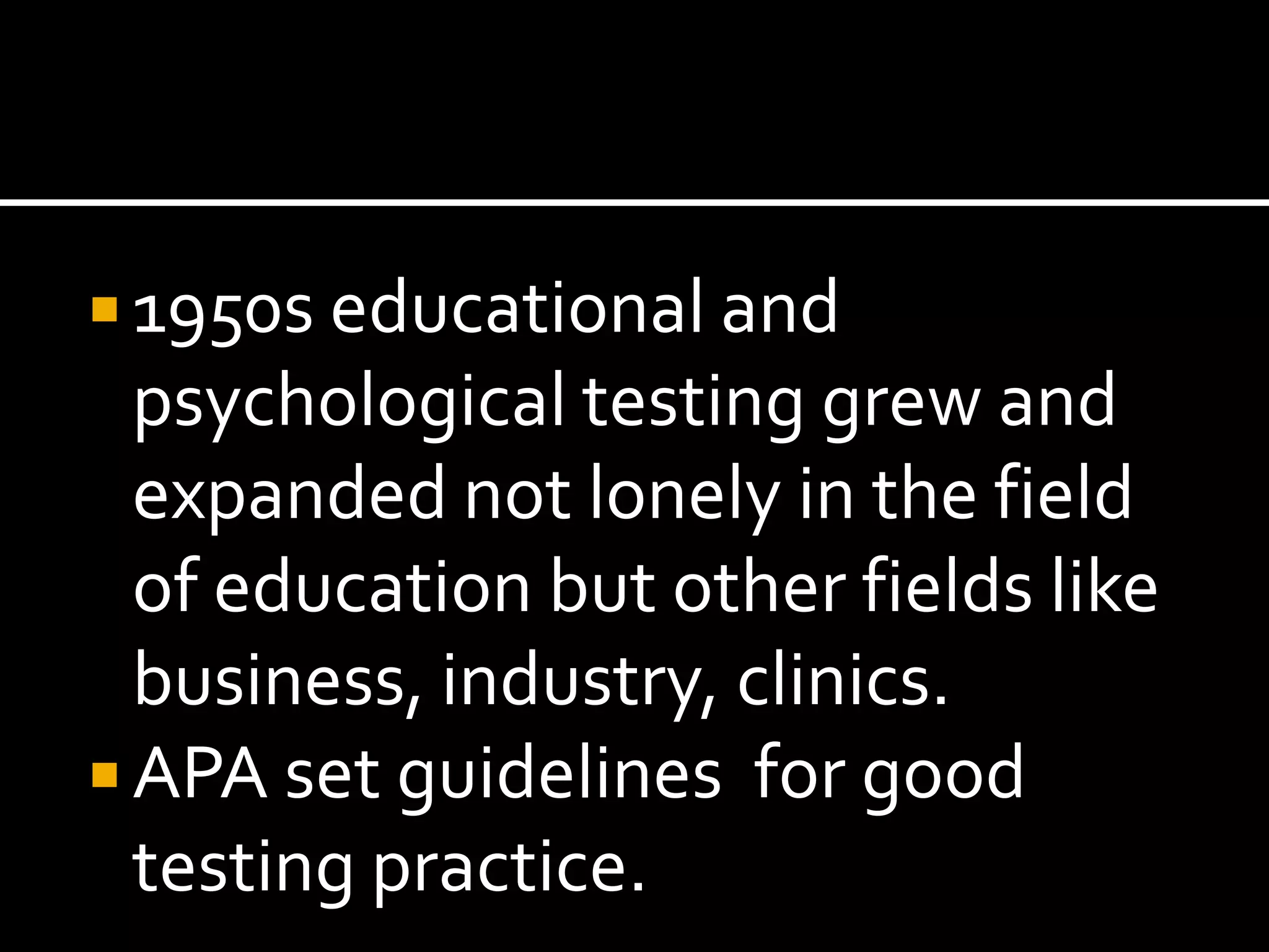 Chapter 1 history of testing | PPTX