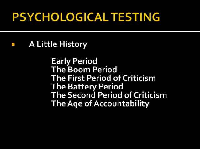 Chapter 1 history of testing | PPTX