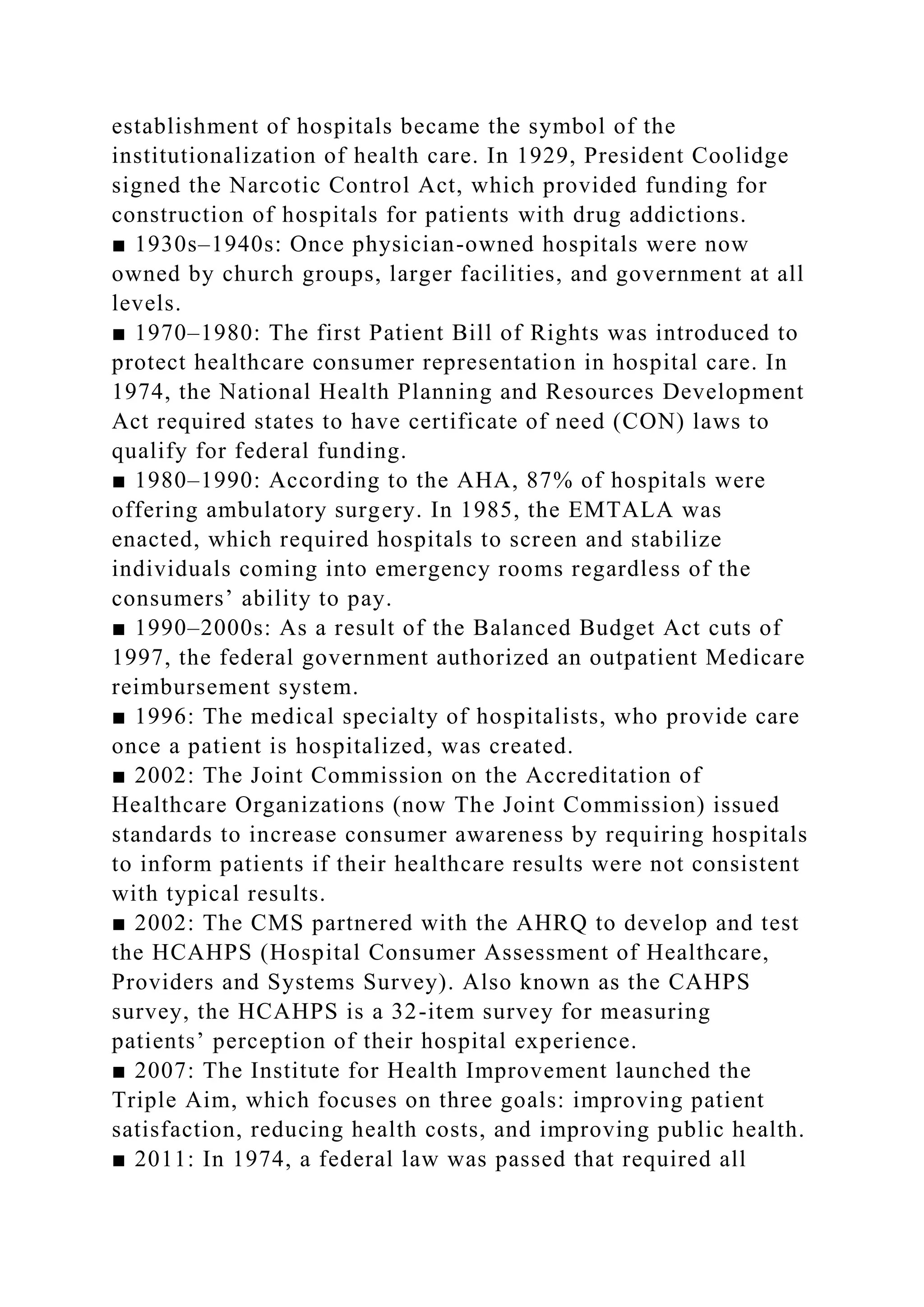 CHAPTER 1History of the U.S. Healthcare SystemLEARNING OBJECTI.docx